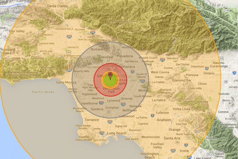 The NukeMap - An interactive map with nuclear weapons effects data